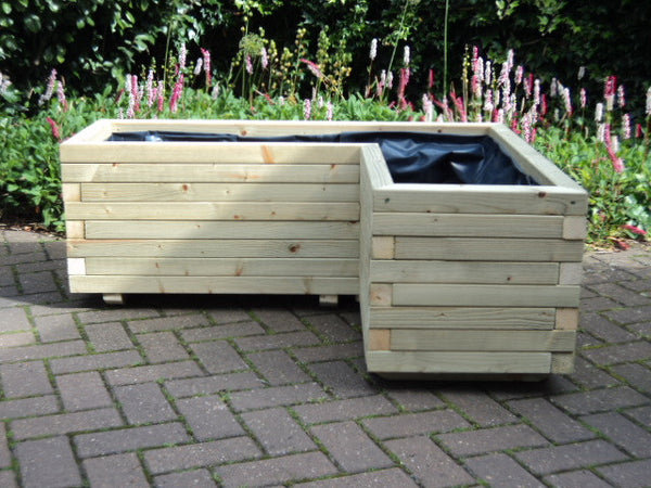 L shaped block style corner wooden planters – Premier Wooden Planters